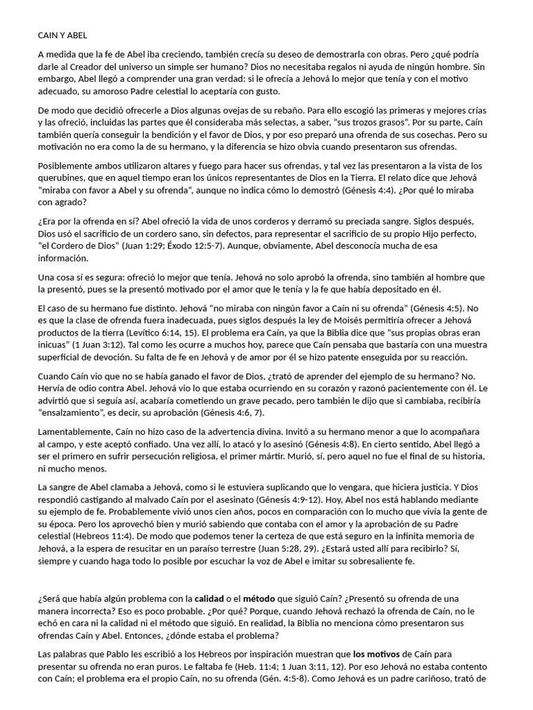 Cain y Abel | PDF