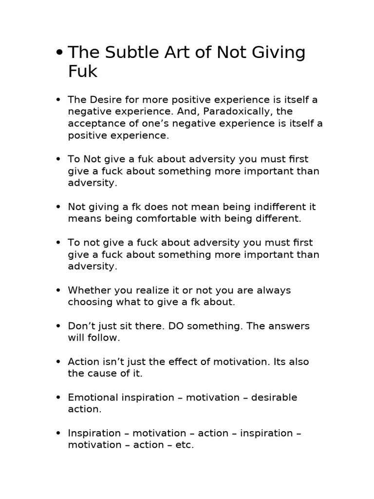 The Subtle Art of Not Giving a F*ck | PDF
