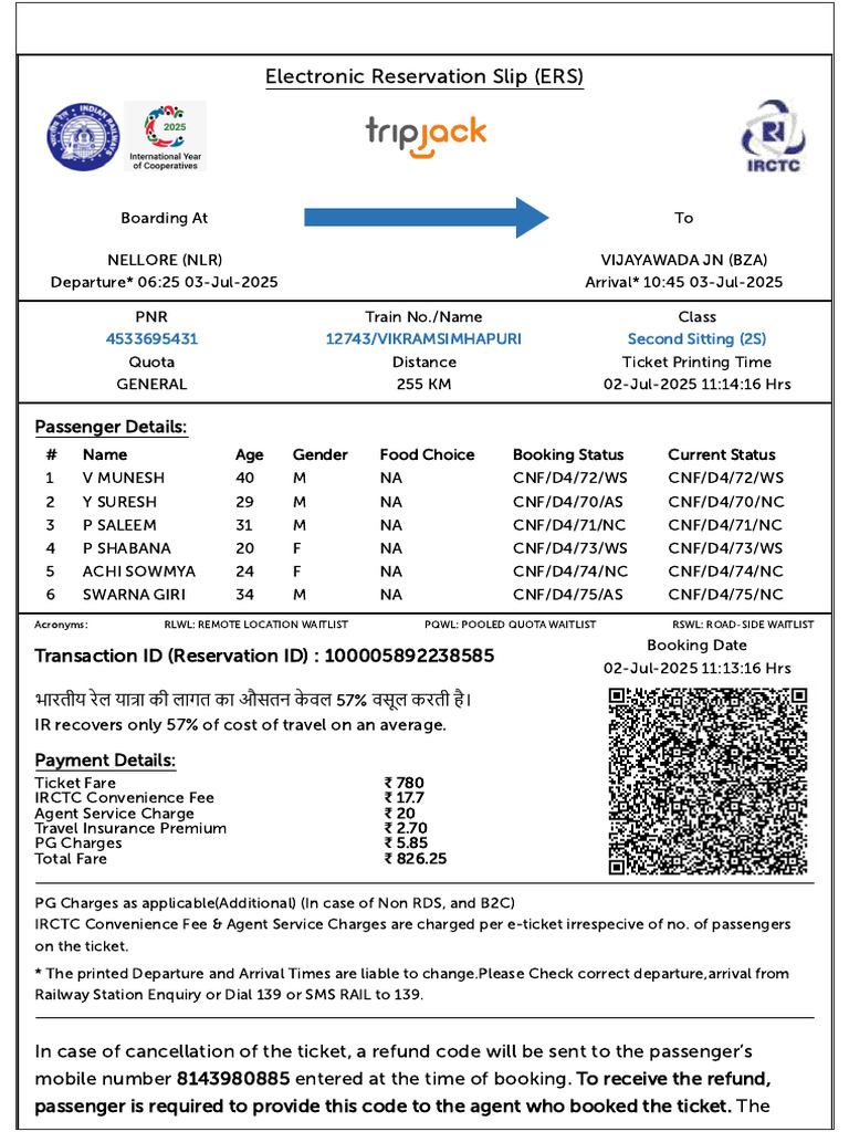 NLR To Bza (Lucky NLR Batch-1) TJ | PDF | Identity Document