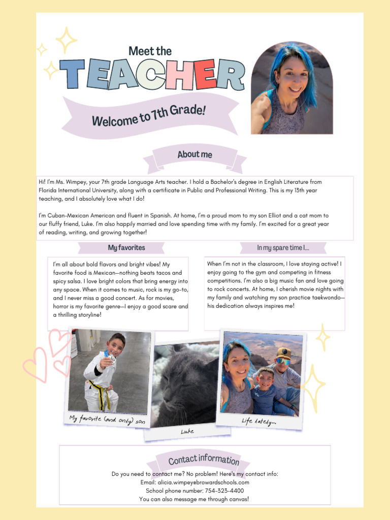 Meet The Teacher Flyer in Pastel Colorful Cute Style | PDF