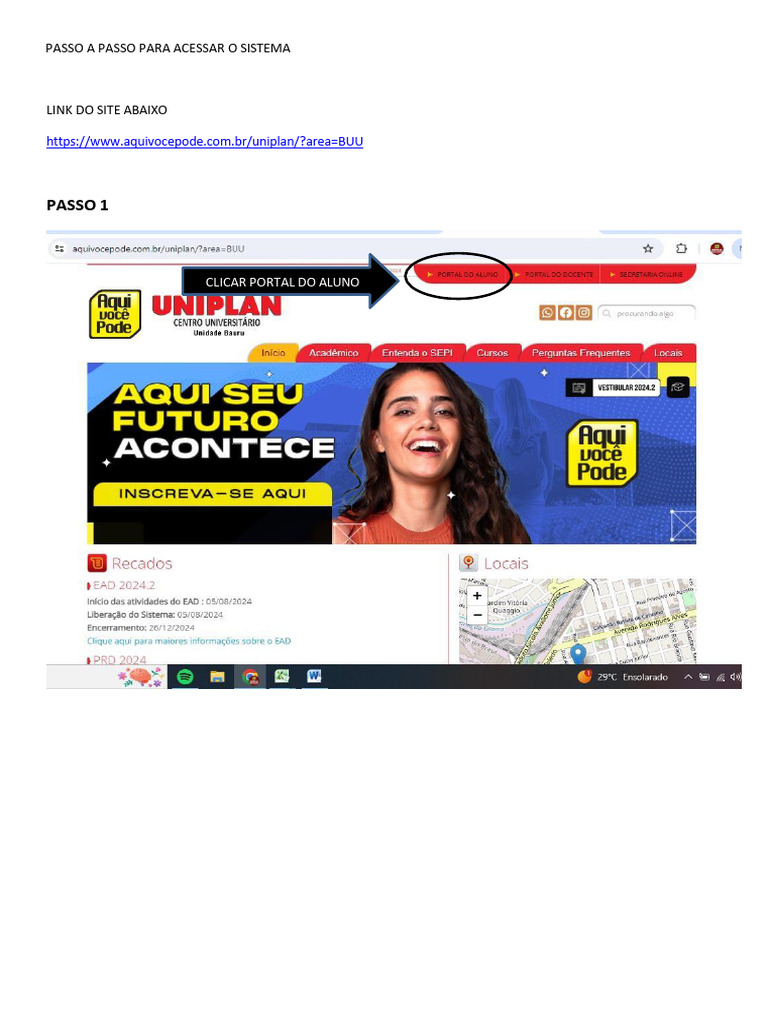 Acesso ao Portal do Aluno Uniplan | PDF | Ciberespaço | Informática