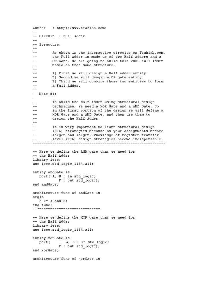 VHDL Project | Download Free PDF | Vhdl | Array Data Structure