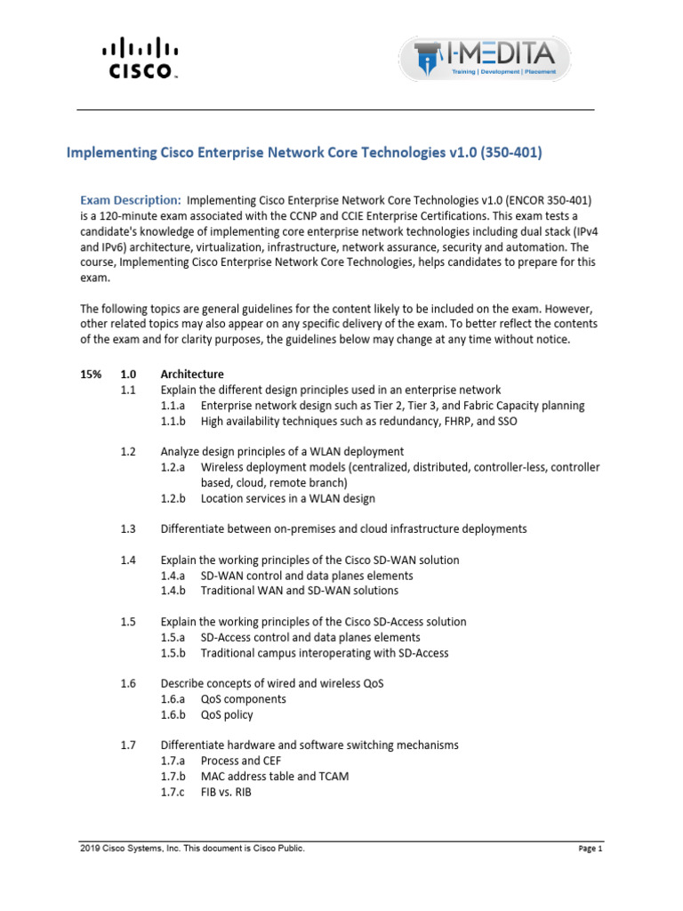CCIE Enterprise Infrastructure Exam Guide | PDF | Routing | Computer ...
