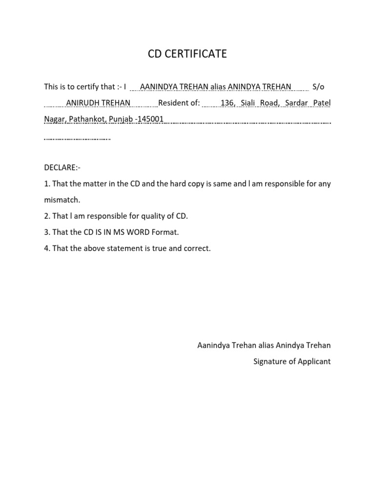 CD Certificate | PDF