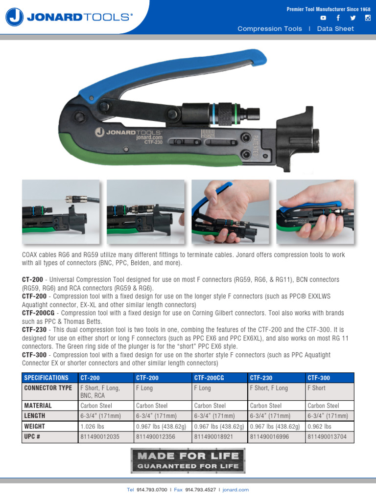 Data Sheet - Compression Tools - 5 | PDF