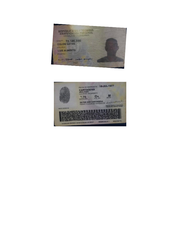 cedula luis alberto colon | PDF