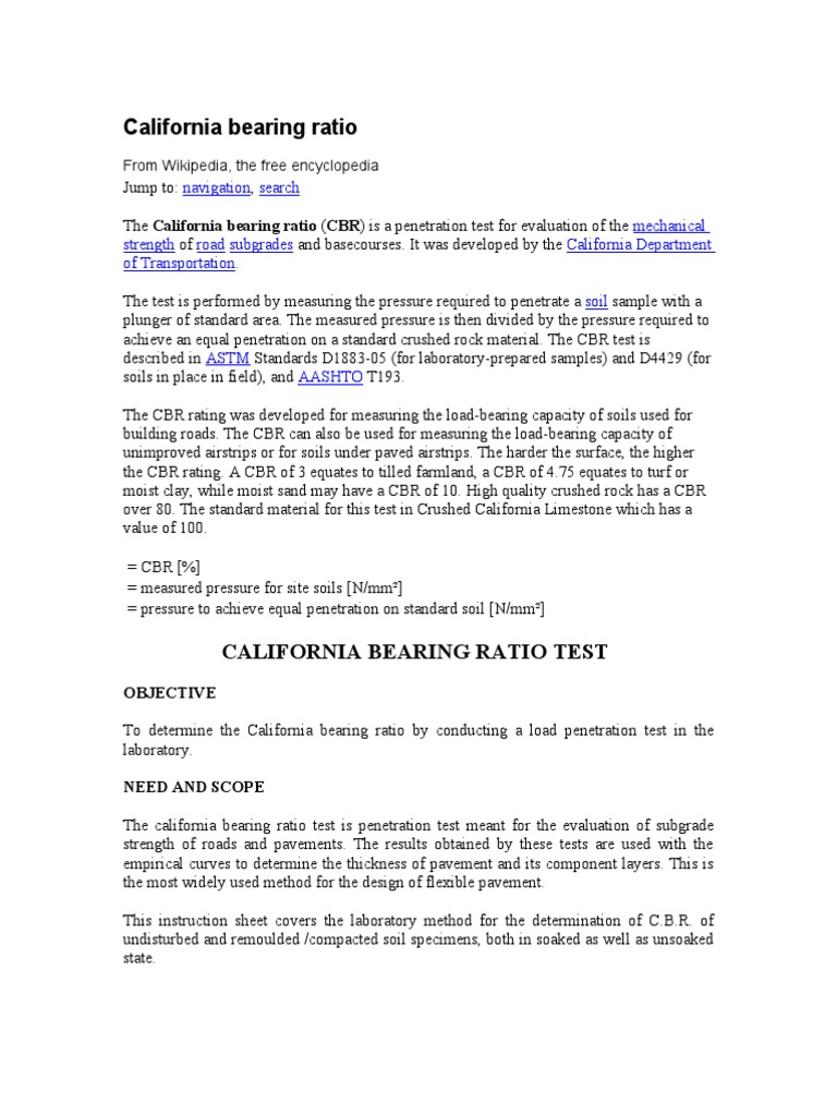 California Bearing Ratio Test Guide | PDF | Nature