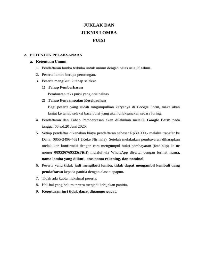 Juklak Dan Juknis | PDF