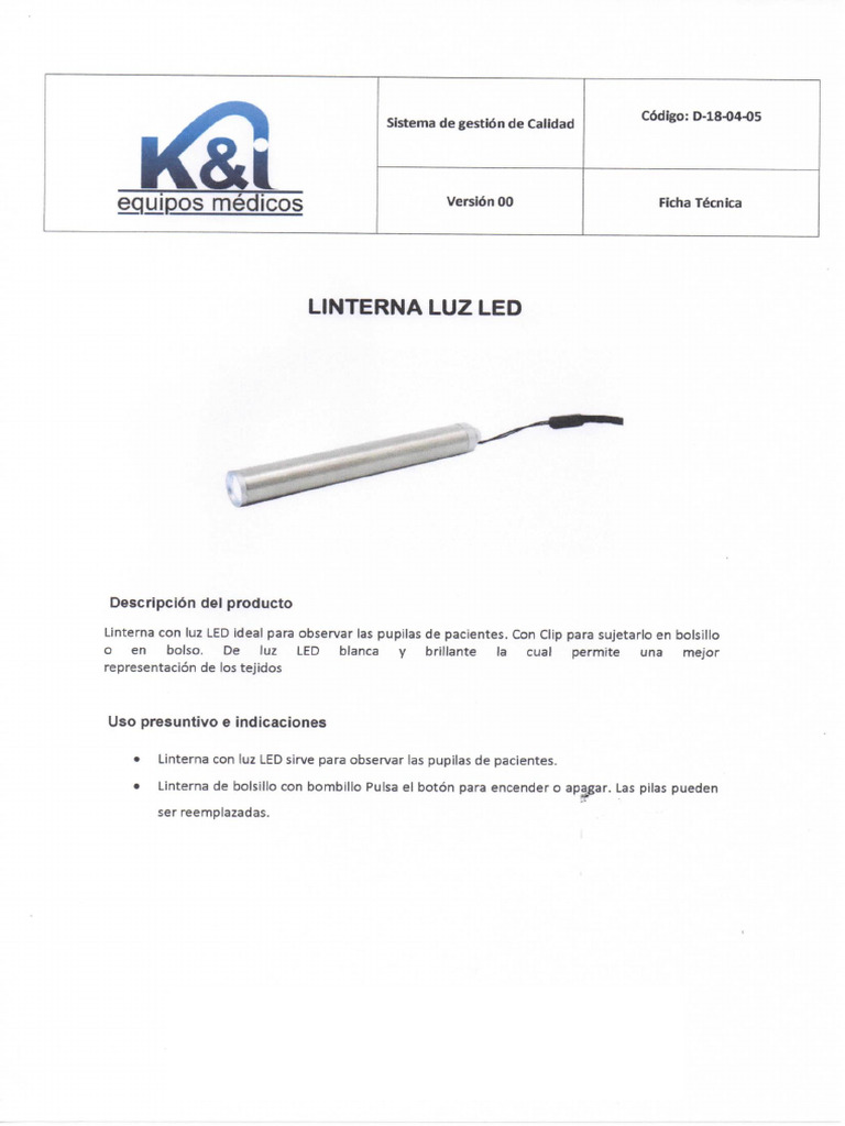 Ficha Linterna Pupilar | PDF