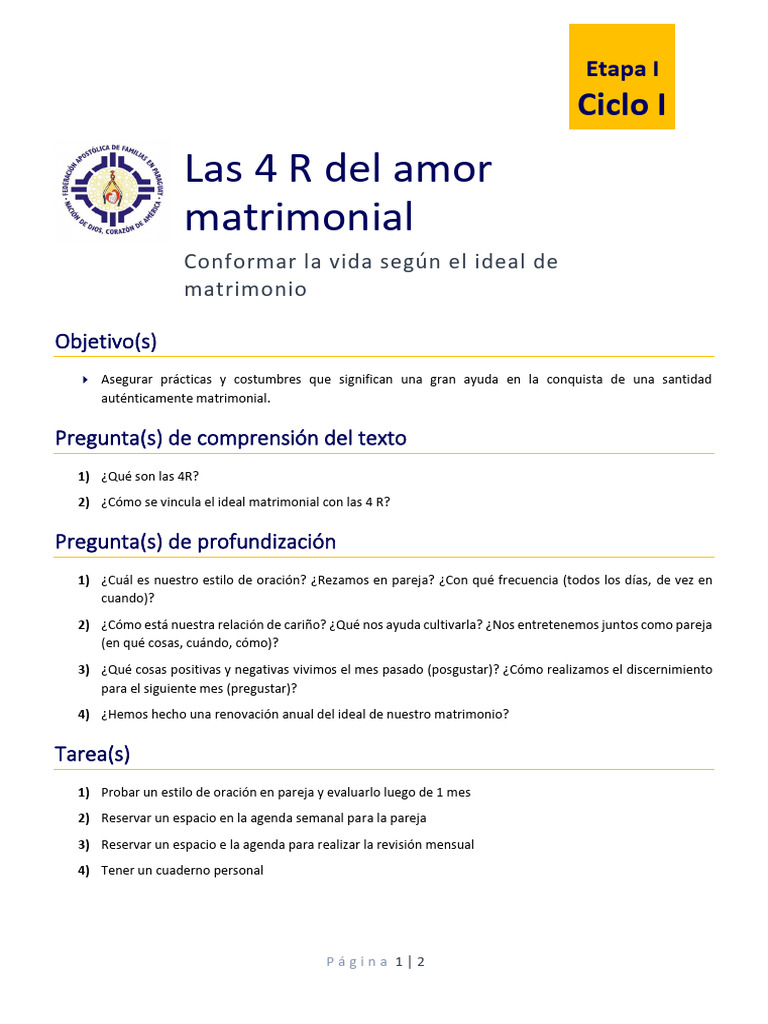 Las 4 R del Matrimonio Católico | PDF