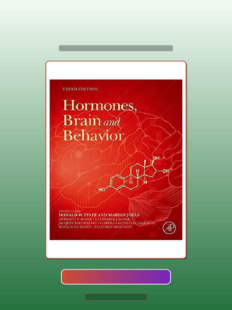 Hormones Brain and Behavior by Donald W Pfaff Marian Joels Ebook and ...