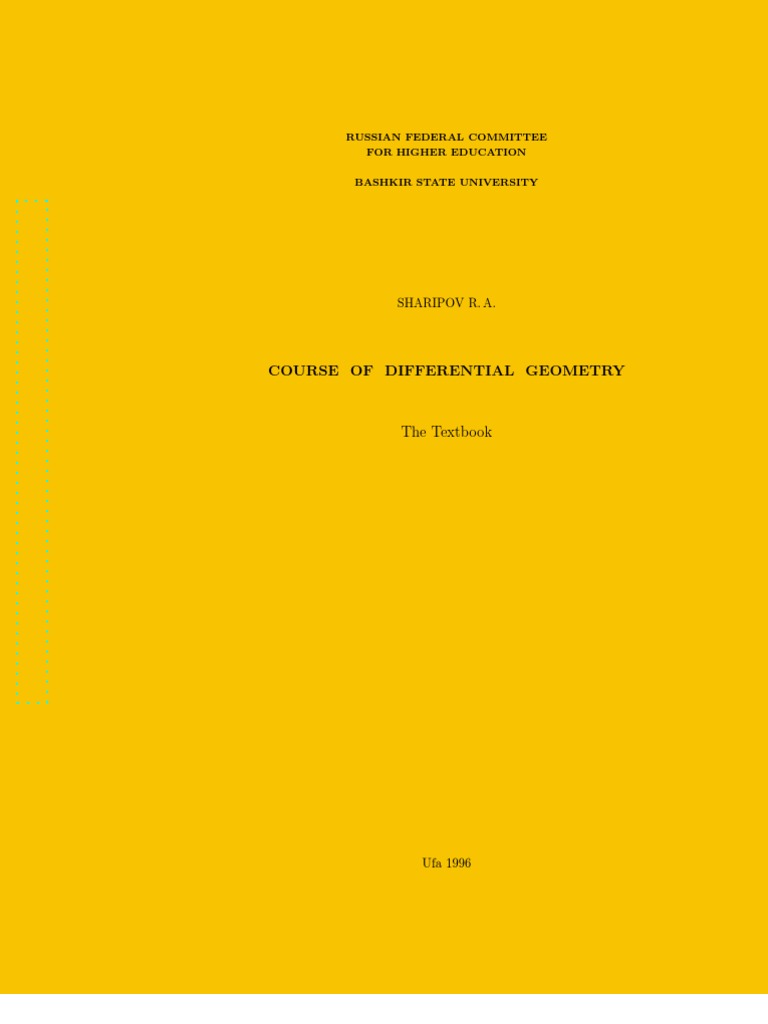 Differential Geometry 1 | PDF | Curvature | Euclidean Vector
