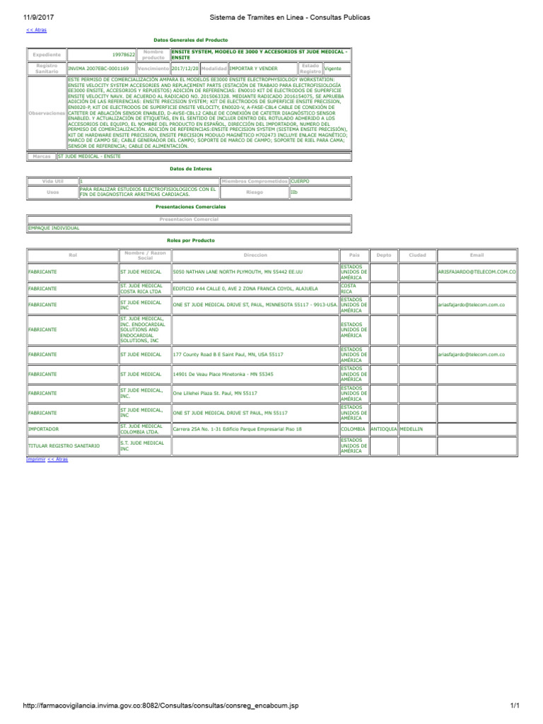 Sistema Carto y Nave Cardiaca Ensite Velocity St. Jude Medical Ee3000 | PDF
