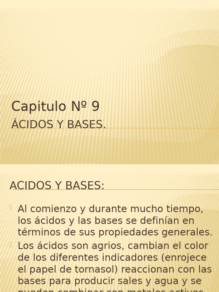 Capitulo 9 Acidos y Bases | PDF | Ácido | Química Física