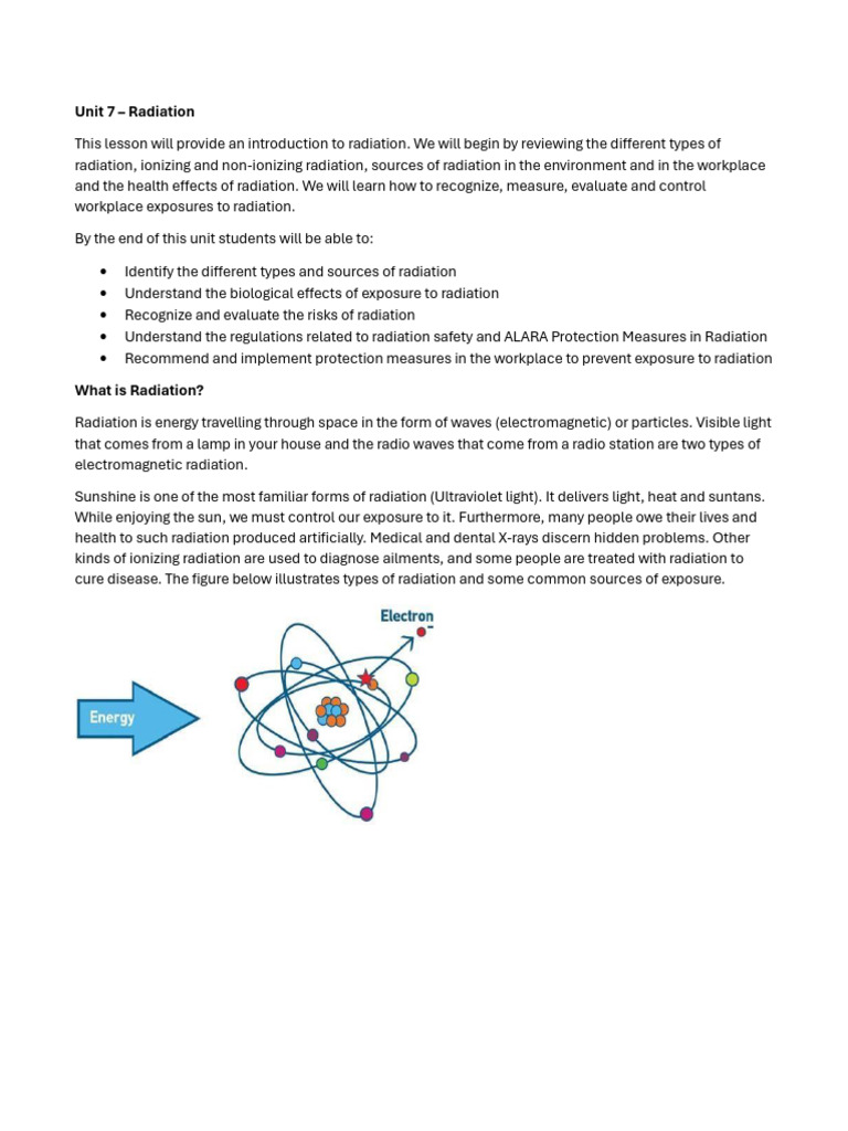 Unit 7 Lesson Notes 6002 | PDF | Radiation | Ionizing Radiation