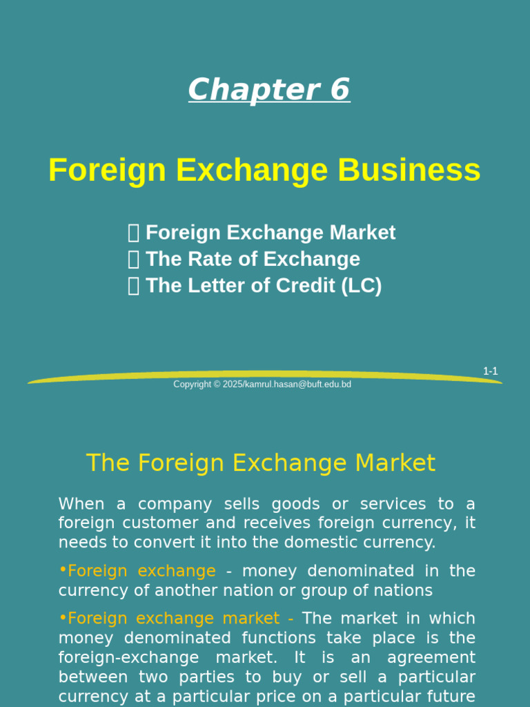 Lesson 6 - Foreign Exchange Market and Exchange Rate Last | PDF ...