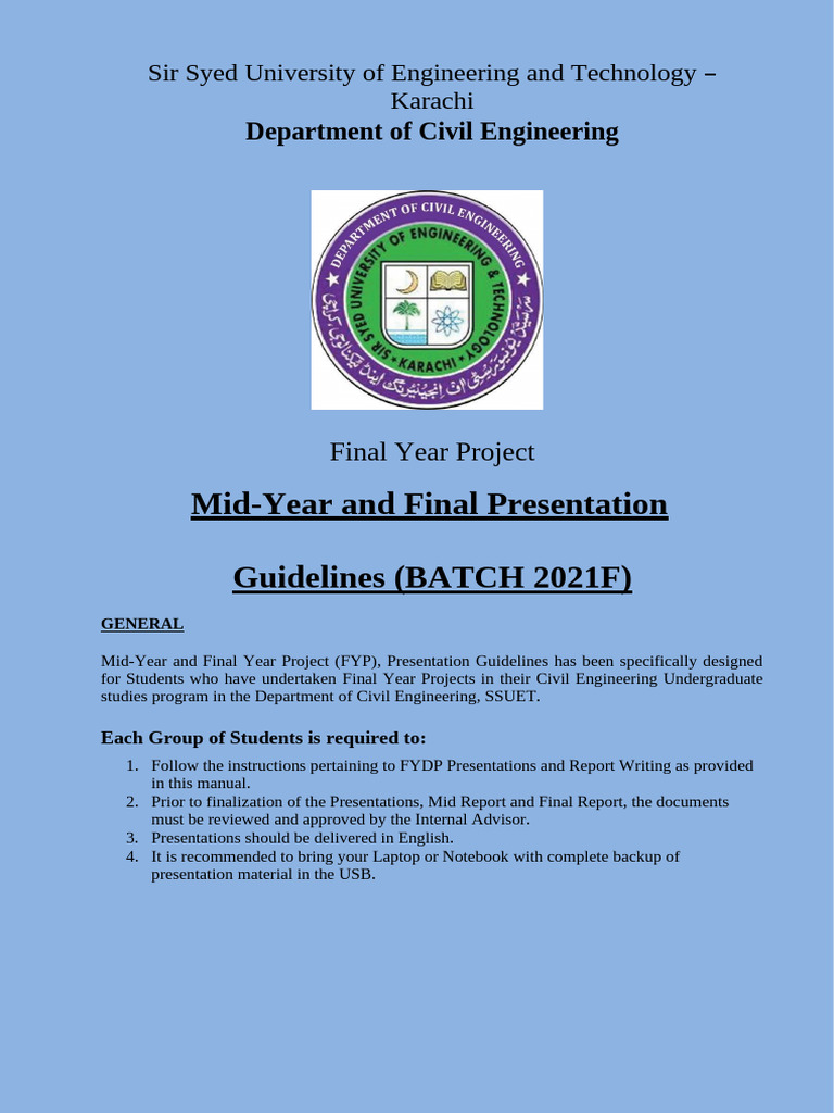 FYP 2025 Presentation Guidelines | PDF | Microsoft Power Point