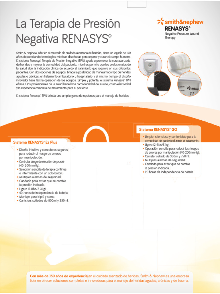 Sistema Renasys™ TPN para Heridas | PDF | Terapia | Medicina