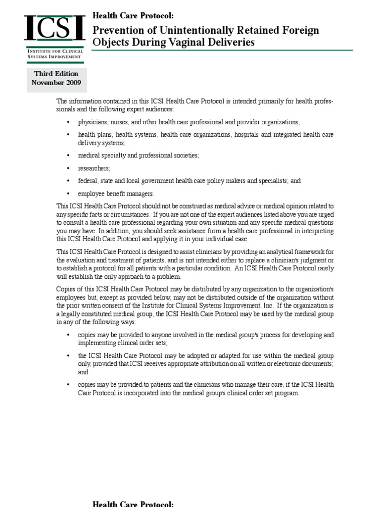 ICSI - Prevention of Unintentionally Retained Foreign Objects During ...