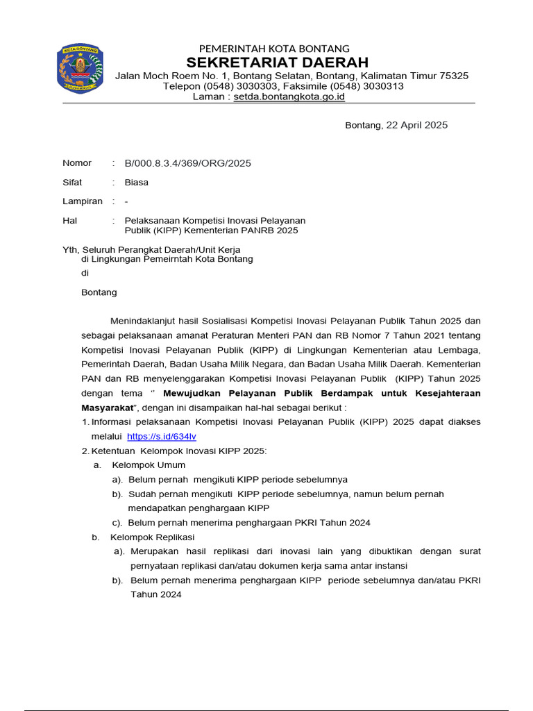 20250422122147surat Edaran Pelaksanaan Kipp 2025 Ok | PDF