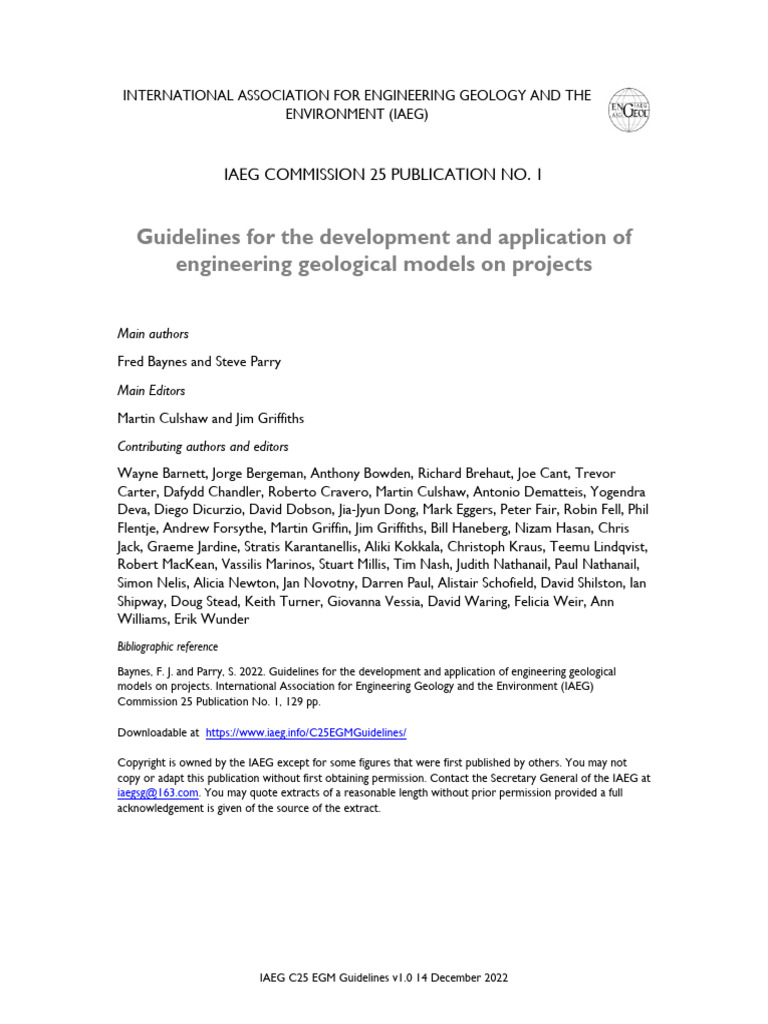 IAEG C25 EGM Guidelines v1.0 14 December 2022 | PDF | Geology ...