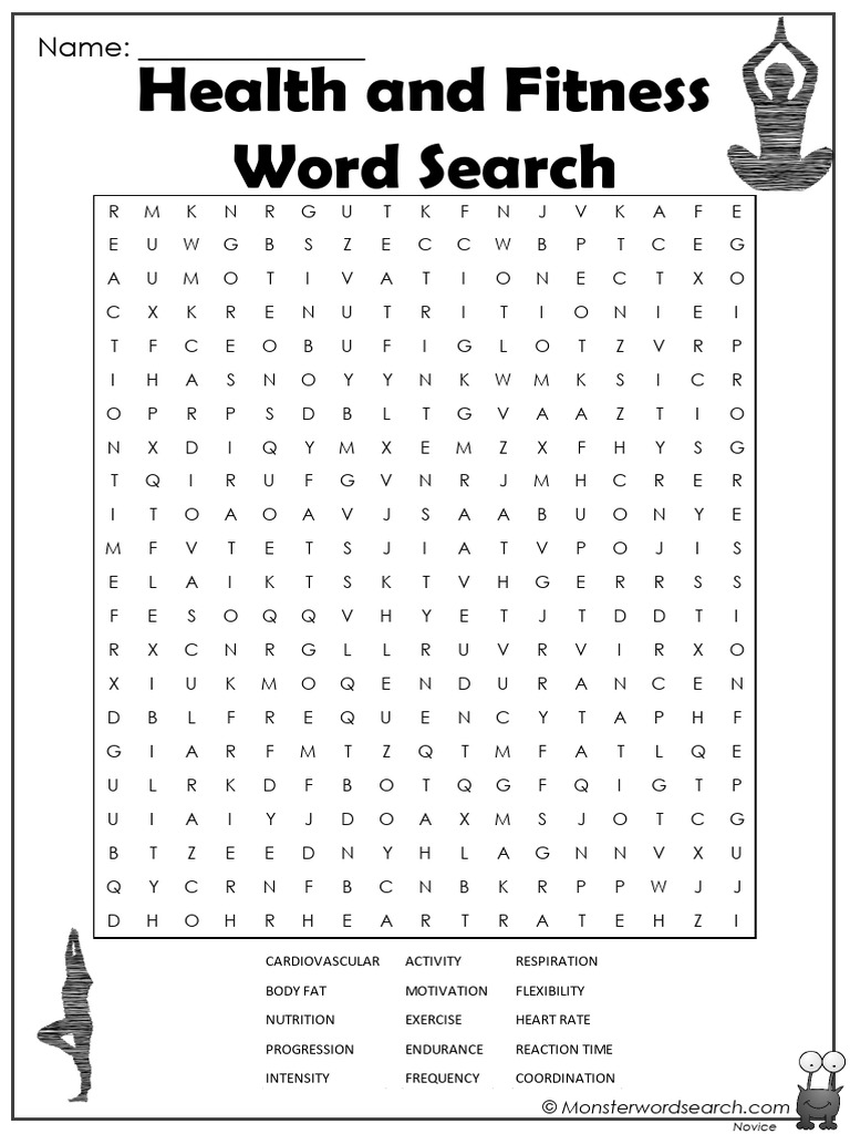 Health and Fitness Word Search | PDF | Physical Fitness | Endurance