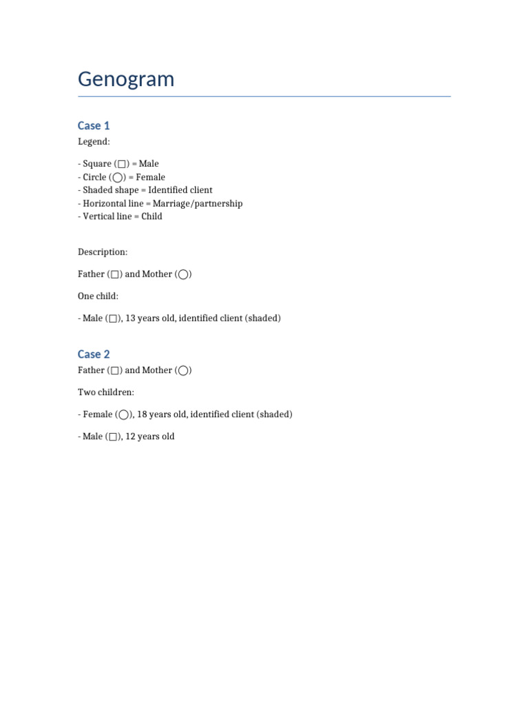 Genogram Case Studies Overview | PDF