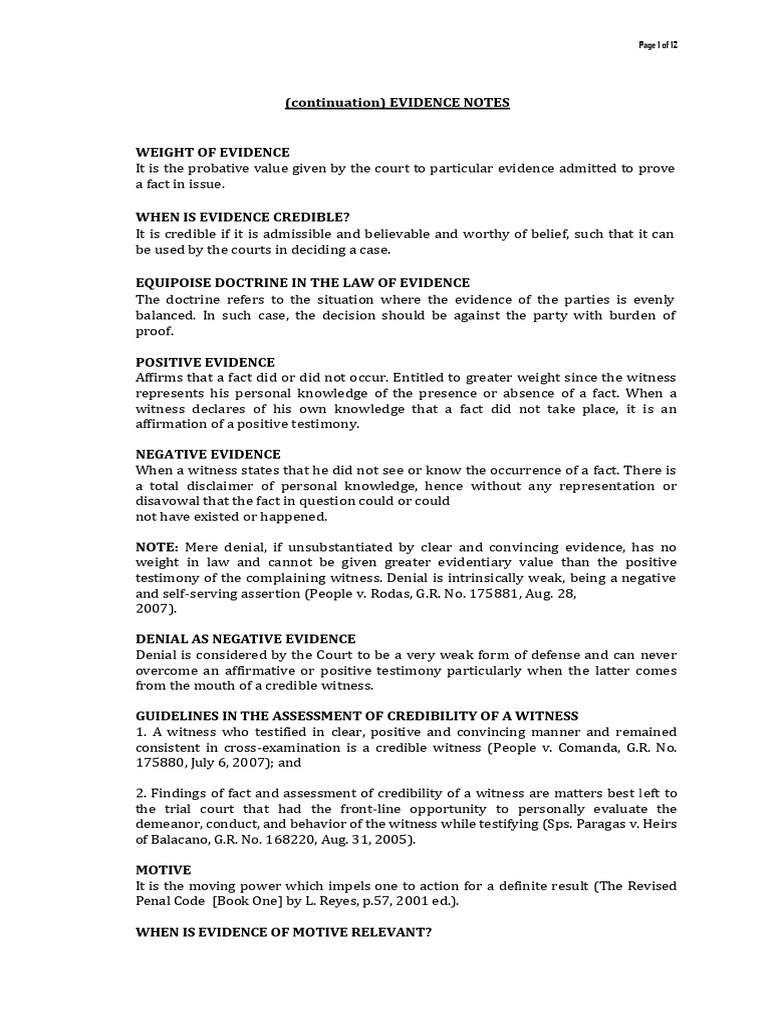 Understanding Evidence in Legal Proceedings | PDF | Evidence (Law ...