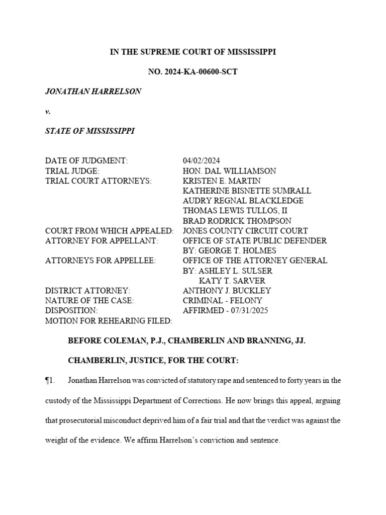 Harelson Appeal (08 O6 2025) | PDF | Trials | Appeal
