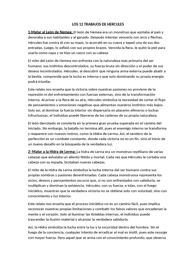 Los 12 Trabajos de Hercules | PDF | infierno | Minotauro