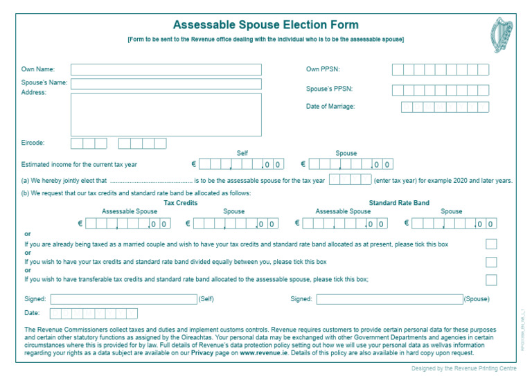Assessable Spouse Election Form Guide | PDF | Taxes | Tax Credit