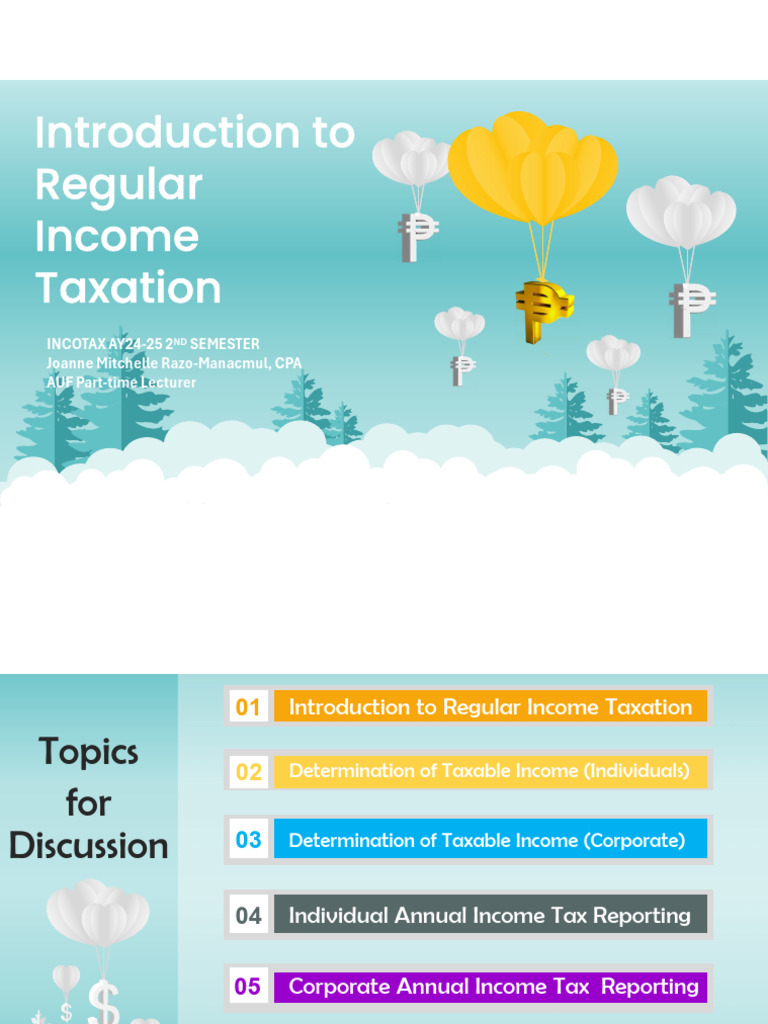 Regular Income Taxation Overview 2024 | PDF | Tax Deduction | Income Tax