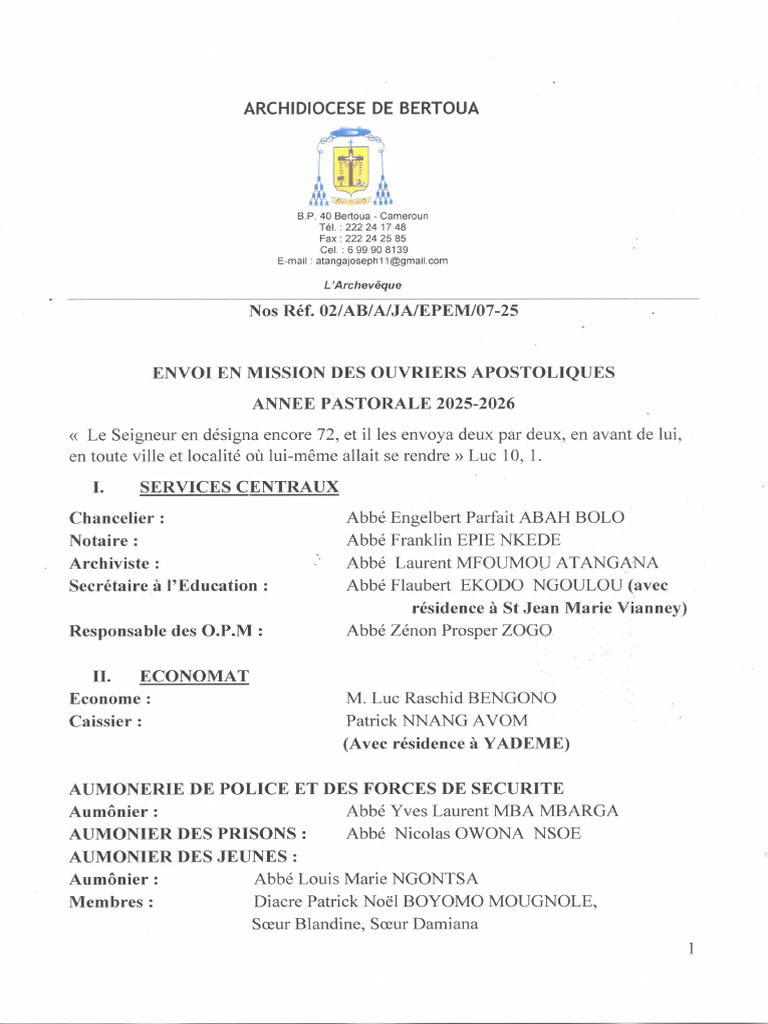 Affectation Bertoua 2025-2026 0002 | PDF