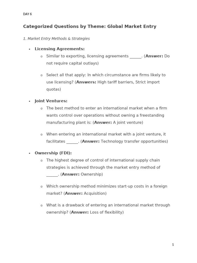 Supply Chain Management Questions and Answers DAY6 To Study | PDF | Exports | Free Trade