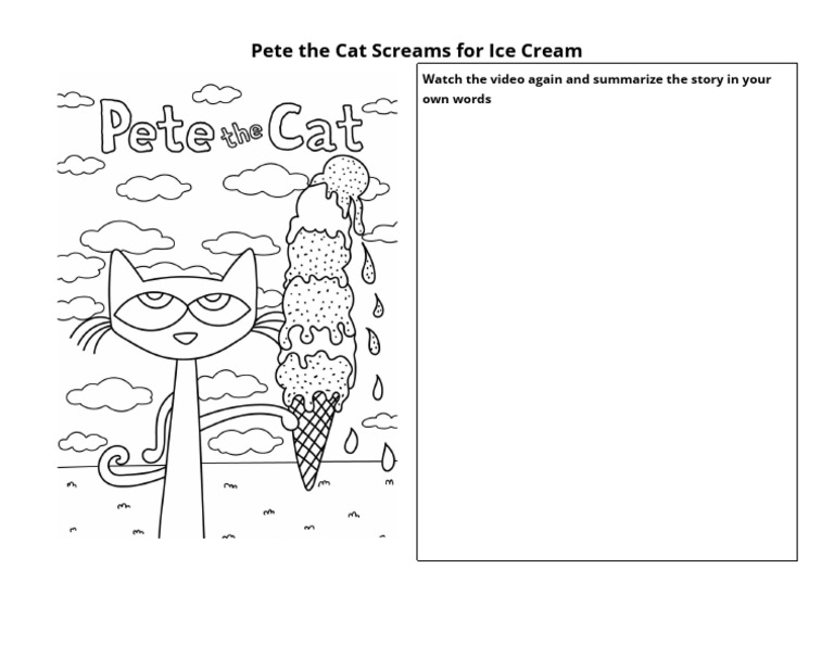 Activity - Pete The Cat Screams For Ice Cream | PDF