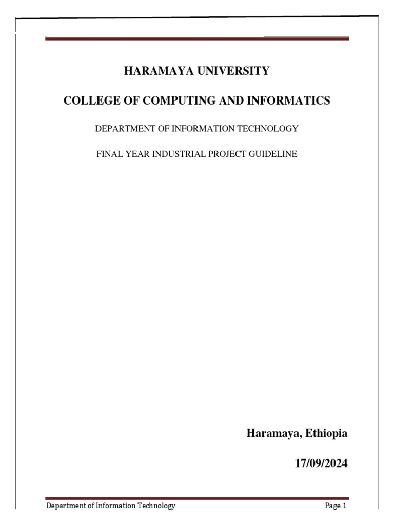 Final Year Industrial Project Guide | PDF | Use Case | System