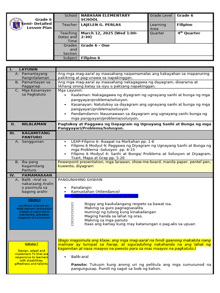Pmes Lesson Plan | PDF
