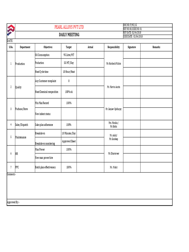 Daily Morning Meeting | PDF
