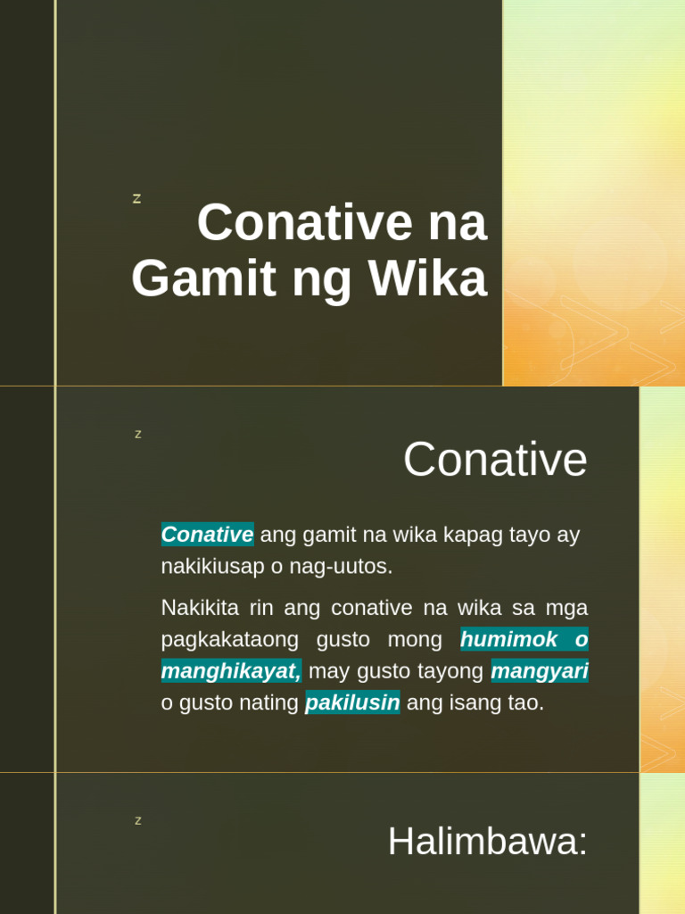 Conative Na Gamit Ng Wika 1111 | PDF