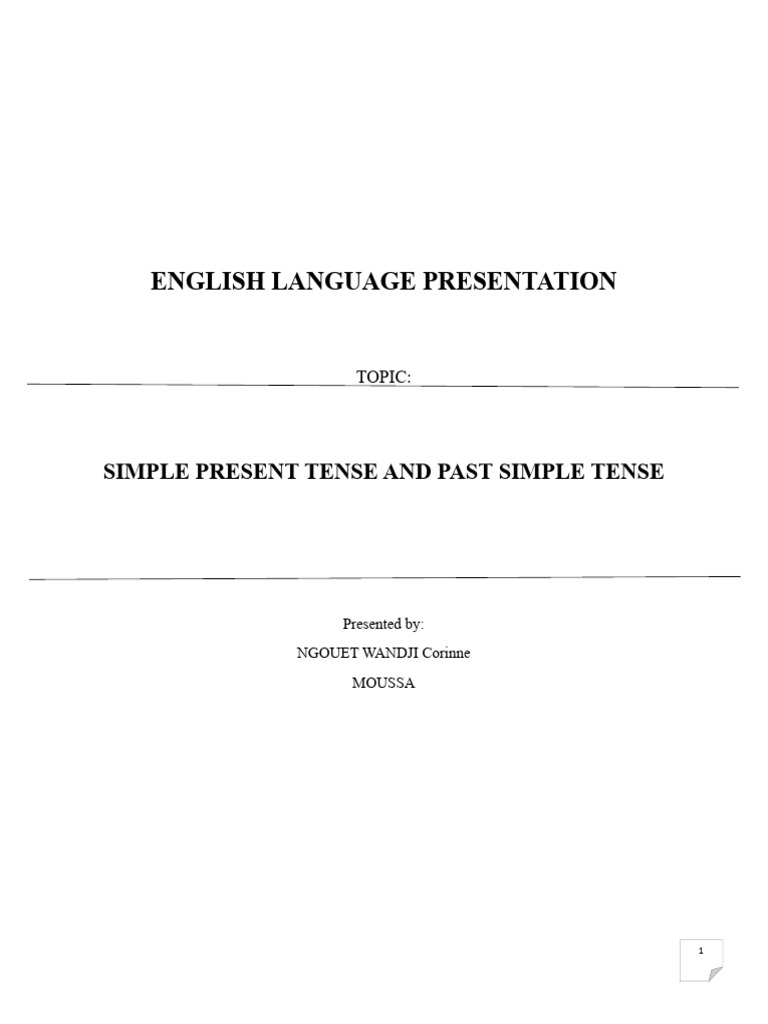 Simple Present Tense and Past Simple Tense PDF | PDF | Grammatical ...