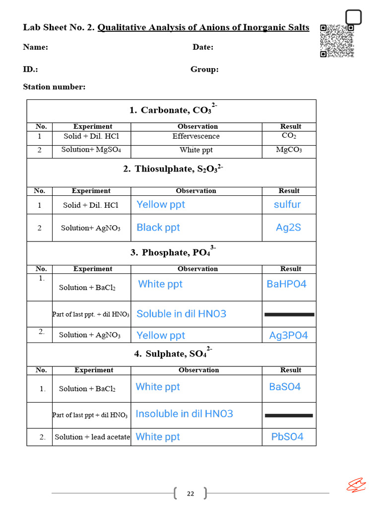 Qualitative Analysis of Anions and Solutions | PDF | Acid | Glucose