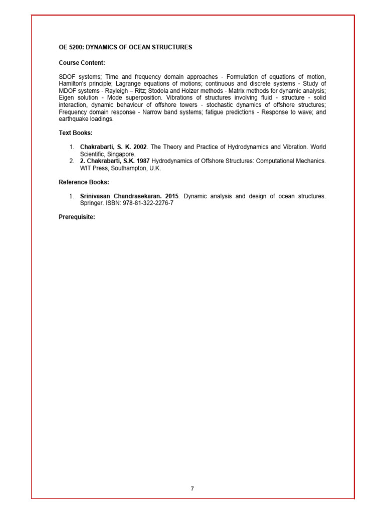 DYNAMICS-OF-OCEAN-STRUCTURES | PDF