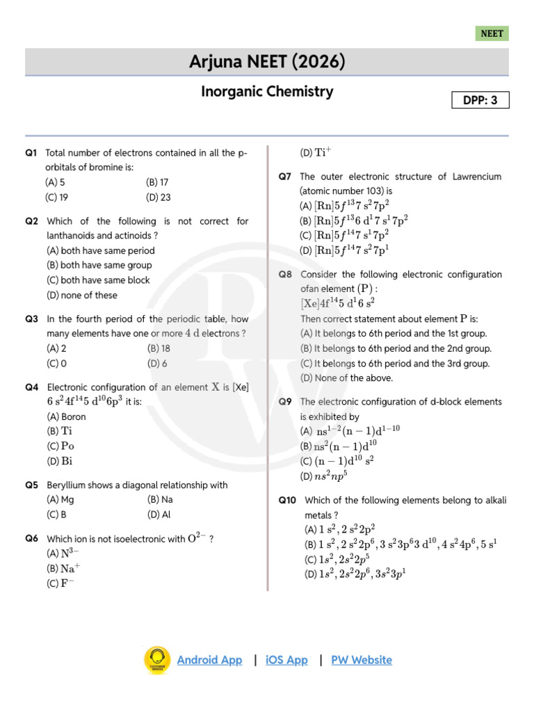 Classification of Elements and Periodicity in Proper | PDF | Periodic ...