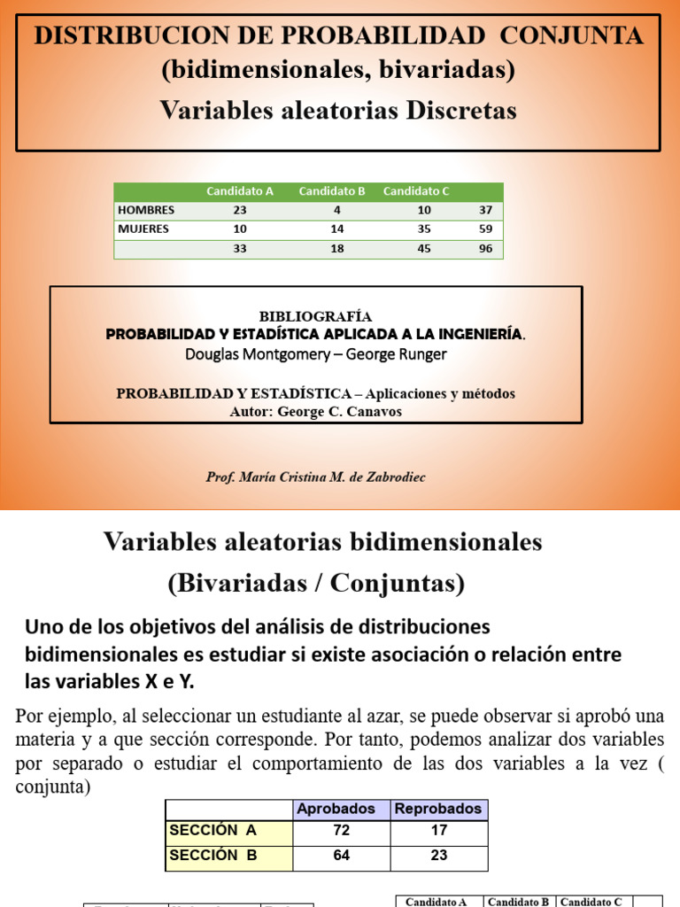 Distribución de Probabilidad Conjunta Discreta | PDF | Teoría de ...