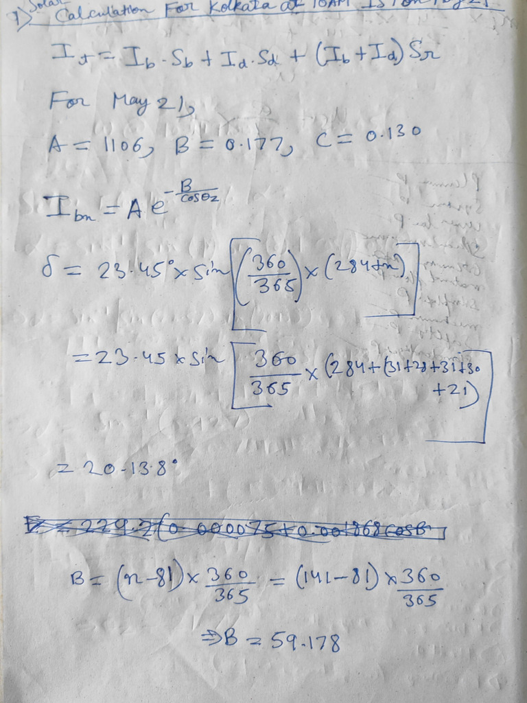 Solar Hand Calculation | PDF