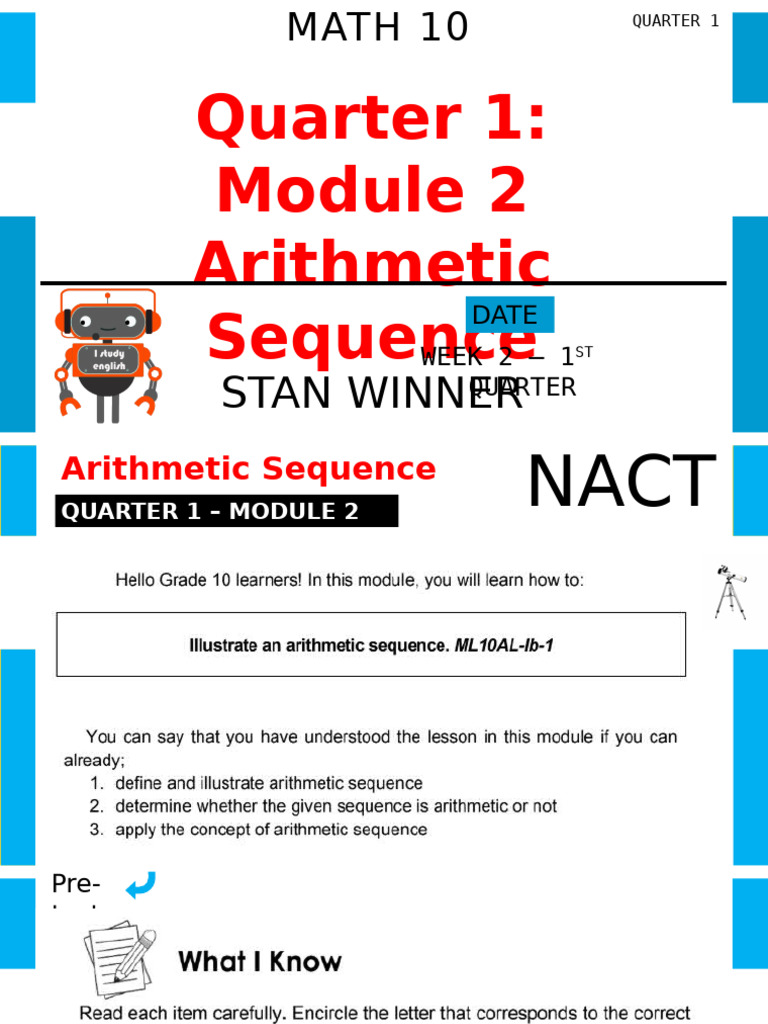 Module 2 - Arithmetic Sequence | PDF