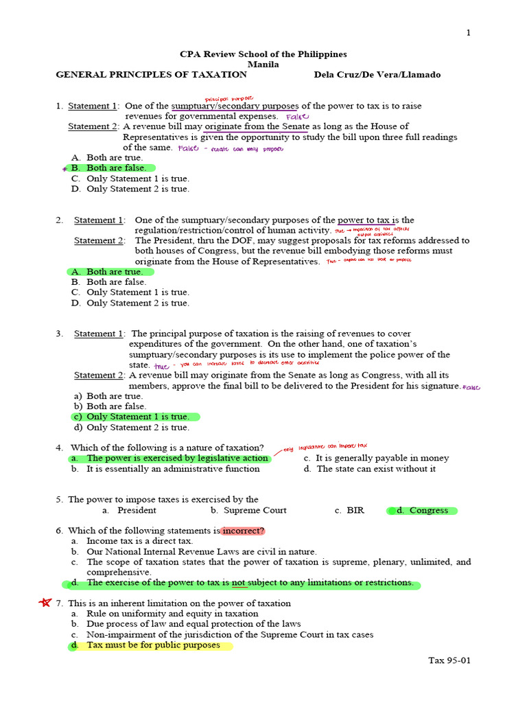 95-01 General Principles Questionnaire | PDF | Taxes | Eminent Domain