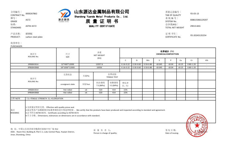 Quality Certificate | PDF