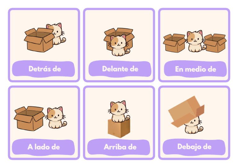 Tarjetas Didácticas Preposiciones | PDF