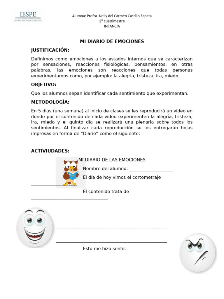 Mi Diario de Emociones | PDF